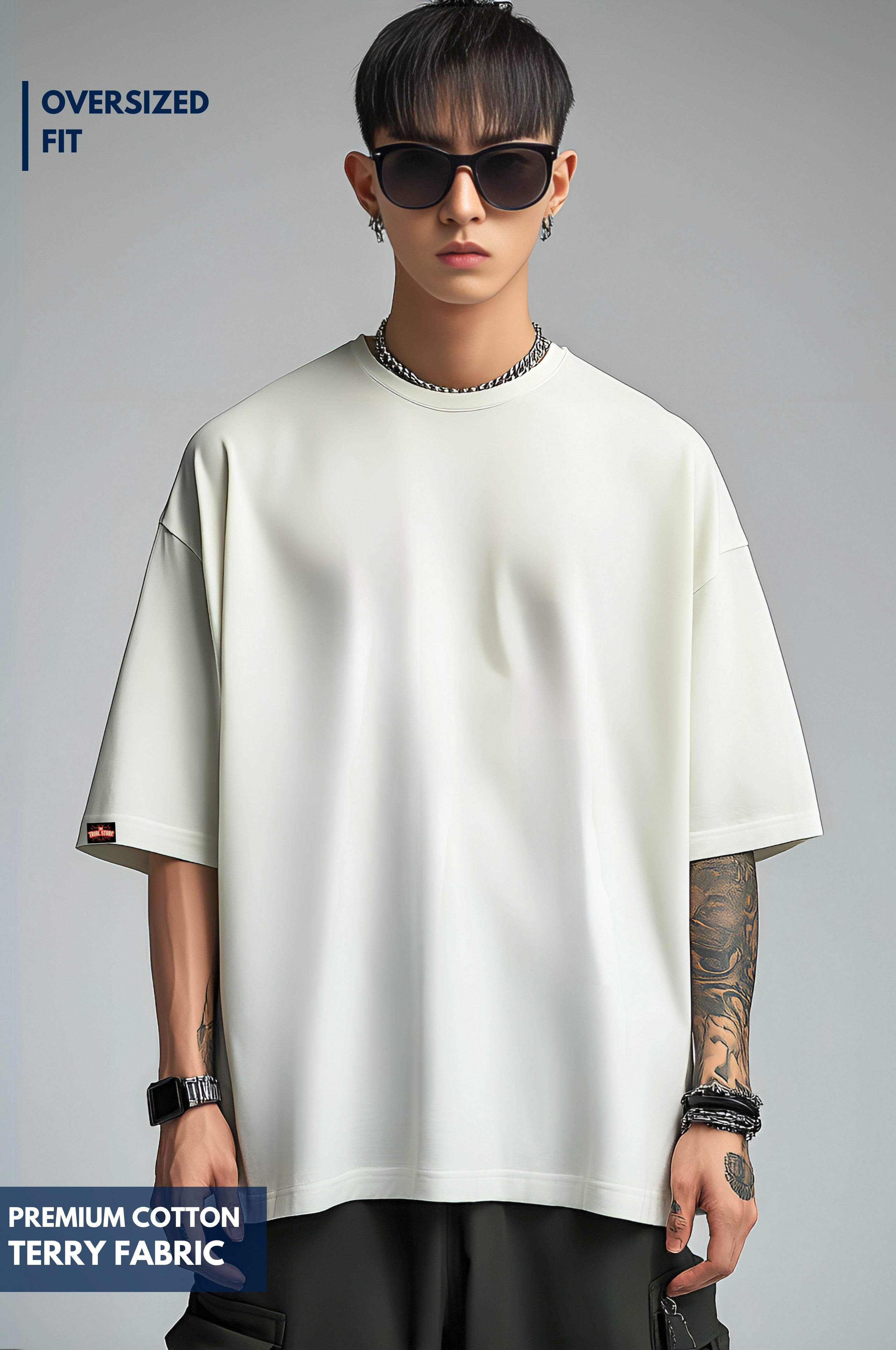 Plain White Oversized Tshirt 240 GSM